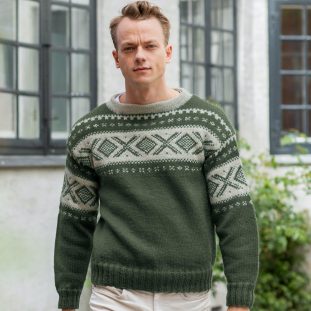 Cortina genser med påsydde armer til mann – Gratis strikkeoppskrifter